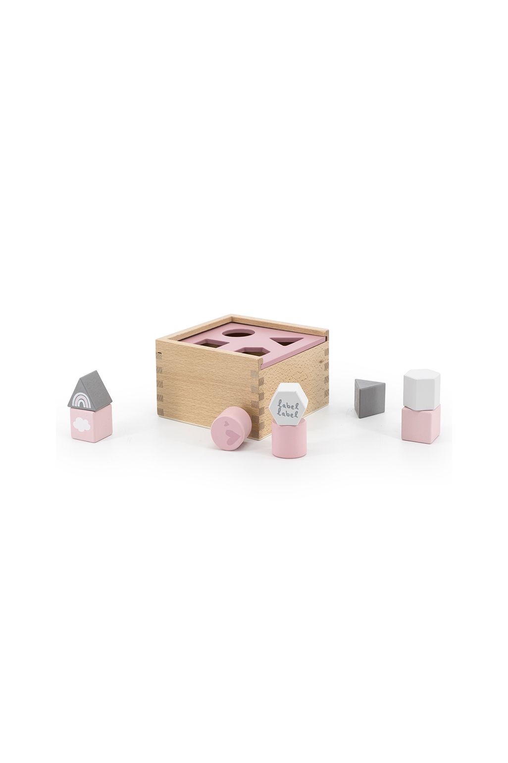 Label-Label Shape Sorting Box - pink - wooden toys