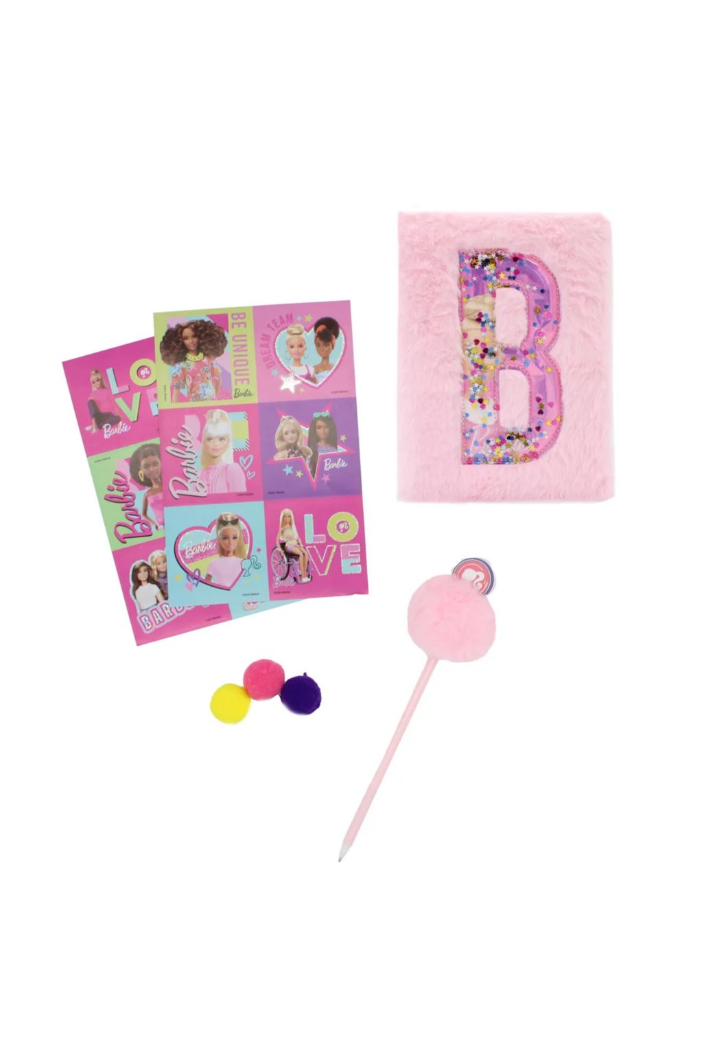 Addo Barbie Fluffy Diary Stationery Set - craft kits