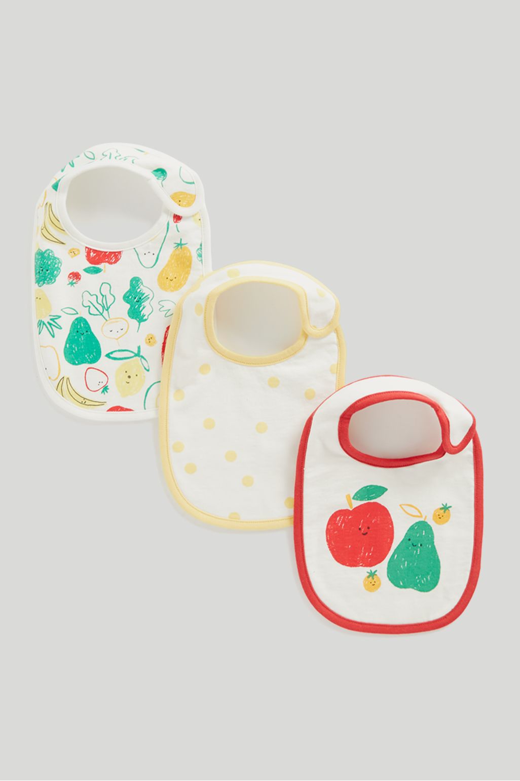 Mothercare Σαλιάρες νεογέννητου με φρουτάκια - σετ των 3 - σαλιάρες