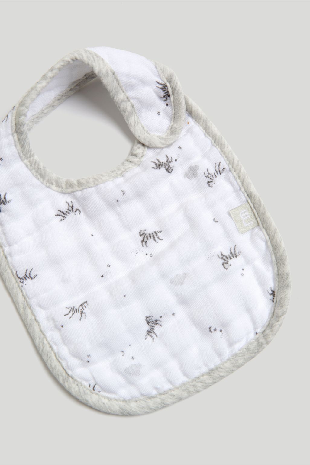 mothercare grey zebra muslin newborn bibs - 3 pack - bibs